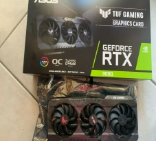 Vari modelli di nuove schede video disponibili come NVIDIA GEFORCE RTX 3090, RTX 3080, RTX 3080 TI, RTX 3070 TI, RTX 3070, RTX 3060 TI, RTX 3060